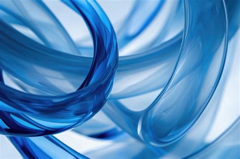 Swirling Blue Abstract Glass Design Premium Ai Generated Image