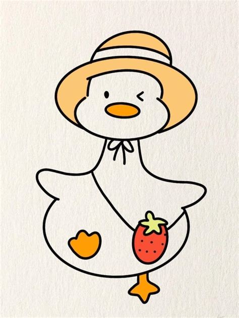鸭子的简笔画图片带颜色的图片简单（推荐18张） 简笔画图片大全