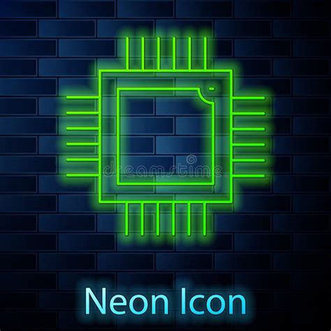 Neon Computer Icon Set Stock Vector Illustration Of Desktop