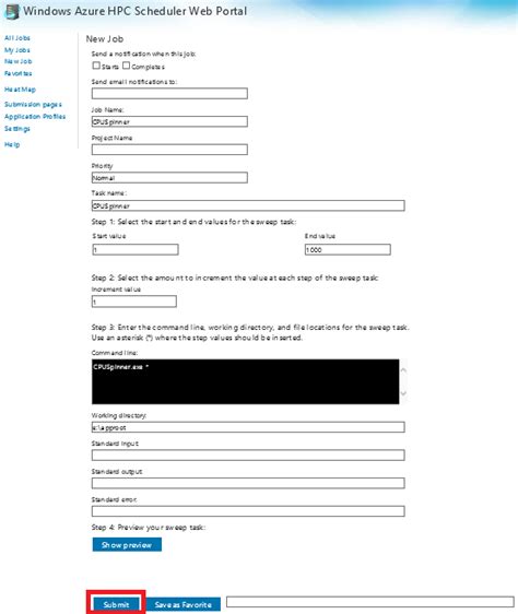 how to windows azure hpc scheduler getting started and “parametric