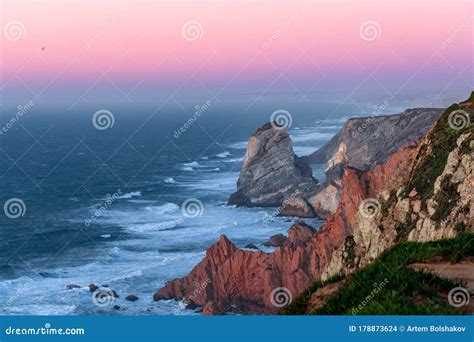 The Cliffs Of Cabo Da Roca At Sunset The Westernmost Point Of Europe