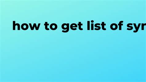 Solved How To Get List Of Synonyms In Oracle Sql Sourcetrail