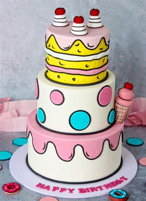 25 Comic Cake Ideas Thatre Trending Three Tiered Cake