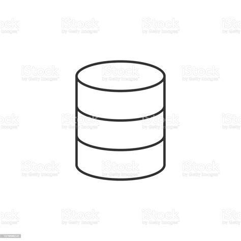 데이터 스토리지 라인 아이콘입니다 모바일 응용 프로그램 웹 사이트 또는 데스크톱 응용 프로그램에 대 한 간단 하 고 현대 평면 벡터 일러스트 레이 션 0명에 대한 스톡 벡터