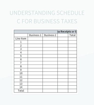 Free Schedule C Templates For Google Sheets And Microsoft Excel Slidesdocs