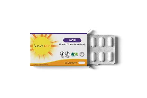 Sunvit D3 Vitamin D 400 Iu Capsules D3 Vitamin Cholecalciferol