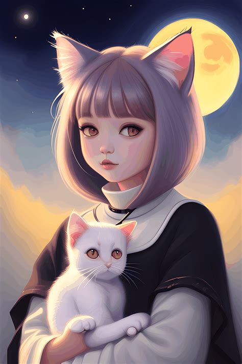 Download Ai Generated Girl Cat Royalty Free Stock Illustration Image Pixabay