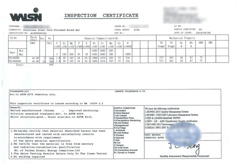3 1 Material Certificate