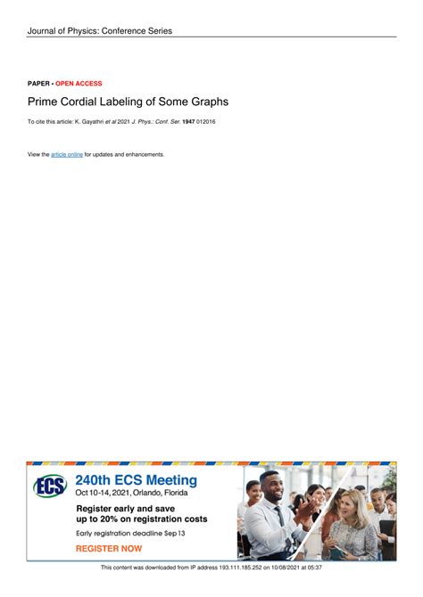 Pdf Prime Cordial Labeling Of Some Graphs