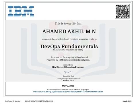 devops ibm certification cloudcomputing continuousintegration… ahamed akhil