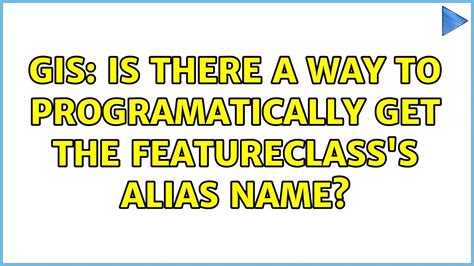 Gis Is There A Way To Programatically Get The Featureclasss Alias