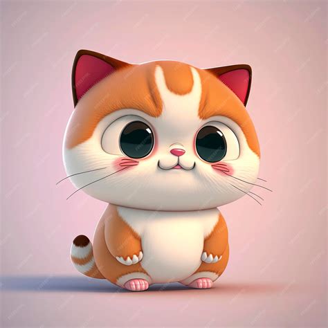 Premium Photo Chibi Chubby Cat 3d Render