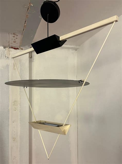 1980s Mario Botta Triangular Suspended Hanging Pendant Light For