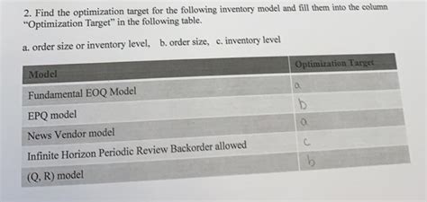 Solved 2 Find The Optimization Target For The Following