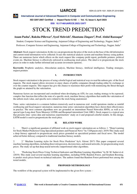 Pdf Stock Trend Prediction