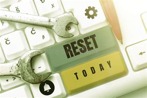 Text Sign Showing Reset Concept Meaning Cause Device Return To Its Factory Mode Set Again Zero