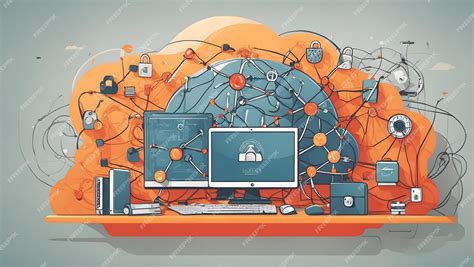 Premium Ai Image Flat Illustration Of Abstract Network Security Background