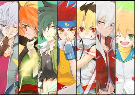 Ahhhhh Amazing Beyblade Fan Art From Left To Right Hyoma Nile Kyoya Gingka Sora