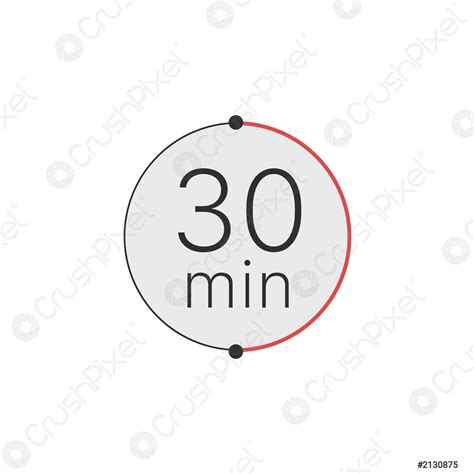30 Minutes Timer Stopwatch Or Countdown Icon Time Measure Chronometr