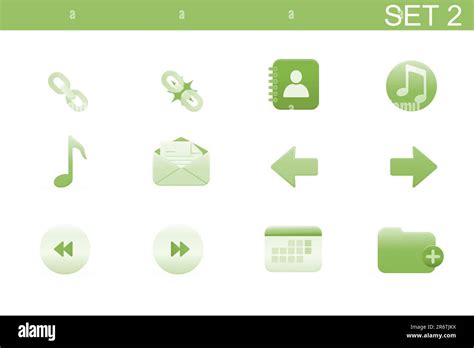Vector Illustration Set Of Elegant Simple Icons For Common Computer Functions Set 2 Stock