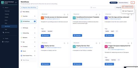 Configuring Workflow Actions Harness Developer Hub