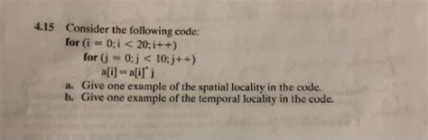 solved 4 15 consider the following code for i 0 i