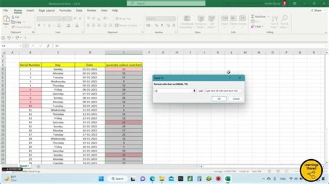 Ms Excel Conditional Formattingbetween And Equal To Options Youtube