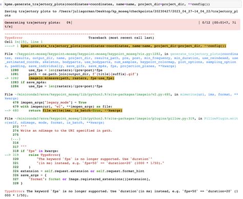 TypeError The Keyword Fps Is No Longer Supported Use Duration In Ms Instead E G Fps