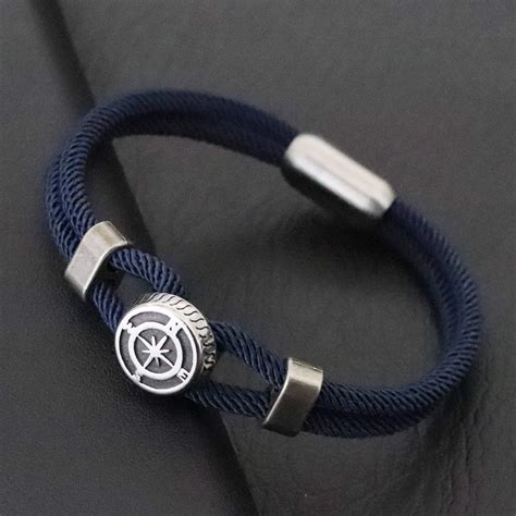 Винтажный браслет в пиратском стиле с сильным магнитом и хлопковым ...