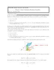 Project Joint Continuous Random Variables Pdf Math B Analytic Geometry And Calculus Project