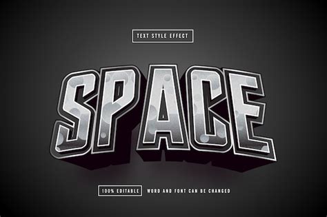 Premium Vector Space Grey Text Effect