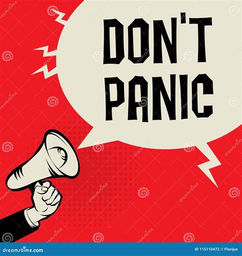 megaphone hand business concept with text don`t panic stock vector