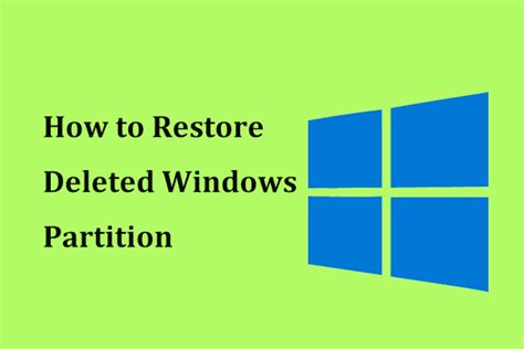 How To Restore Deleted Windows Partition After Windows Cant Boot