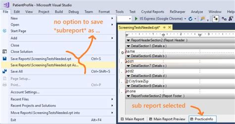 Copy Subreport From One Crystal Report To Another In Visual Studio Stack Overflow
