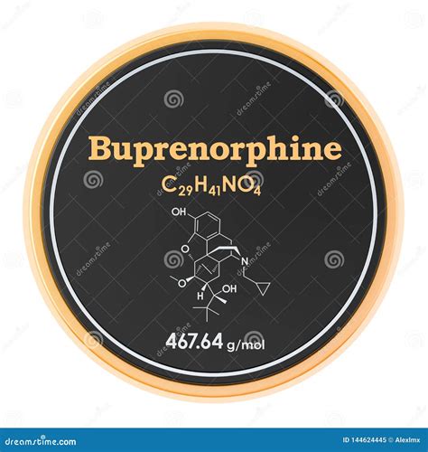 Buprenorphine Chemical Formula Molecular Structure 3d Rendering