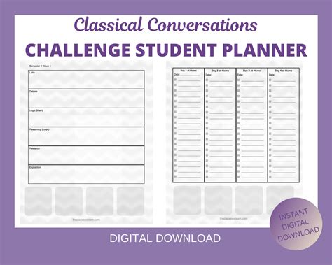 Classical Conversations Challenge Planner Student Edition Etsy