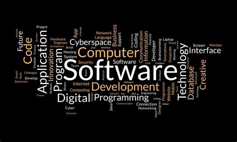 Premium Vector Word Cloud Background Concept For Software Computer