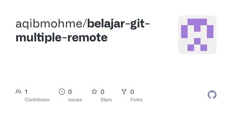 GitHub Aqibmohme Belajar Git Multiple Remote