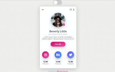 CSS Profile Screen Design Examples OnAirCode