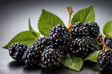 Set Of Blackberry Berries Blackberry Leaves And Blackberry Leaves On