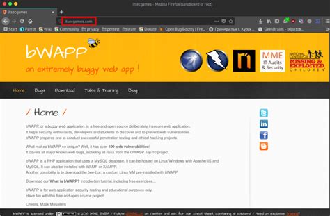 1 Bwapp Buggy Web Application глючное веб приложение Bee Box