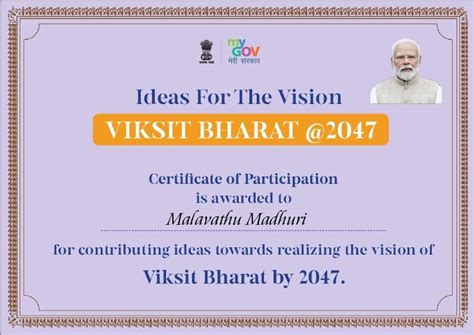 madhuri malavathu on linkedin viksitbharat ideassharing