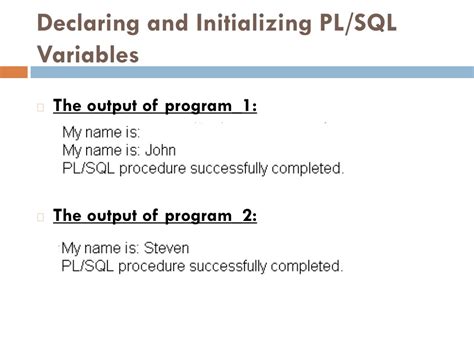ppt introduction to declaring pl sql variables powerpoint
