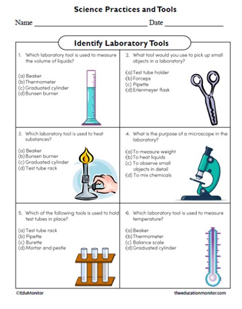 Identify Laboratory Tools Science Worksheet For Grade 6 Edumonitor