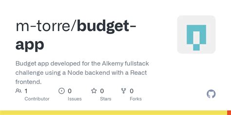 GitHub M Torre Budget App Budget App Developed For The Alkemy Fullstack Challenge Using A