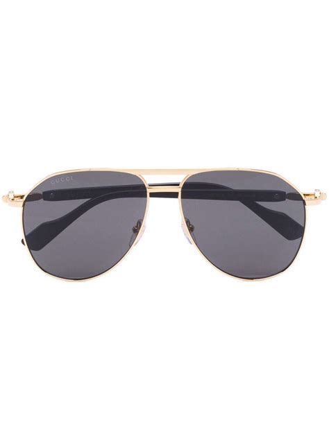 Logo Plaque Pilot Frame Sunglasses Editorialist