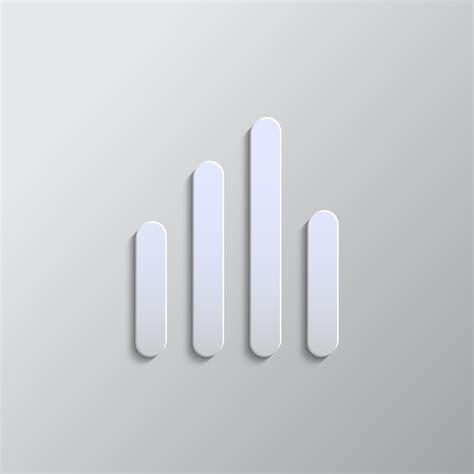 analytics bar chart paper style icon grey color vector background