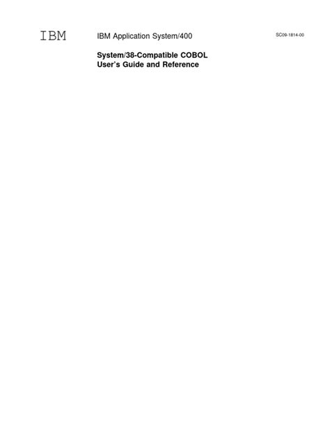 System 38 Cobol Userguide Reference Pdf Sentence Linguistics