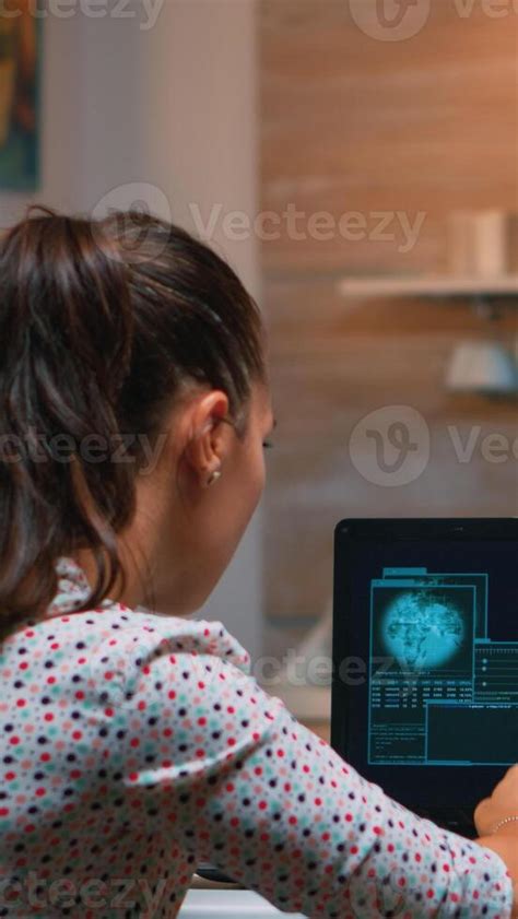 Hacker Woman Finishing Succesfully Hacking Company System Stealing Database Company Programmer