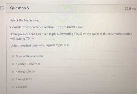 Solved Question 4 12 5 Pts Select The Best Answer Consider Chegg Com